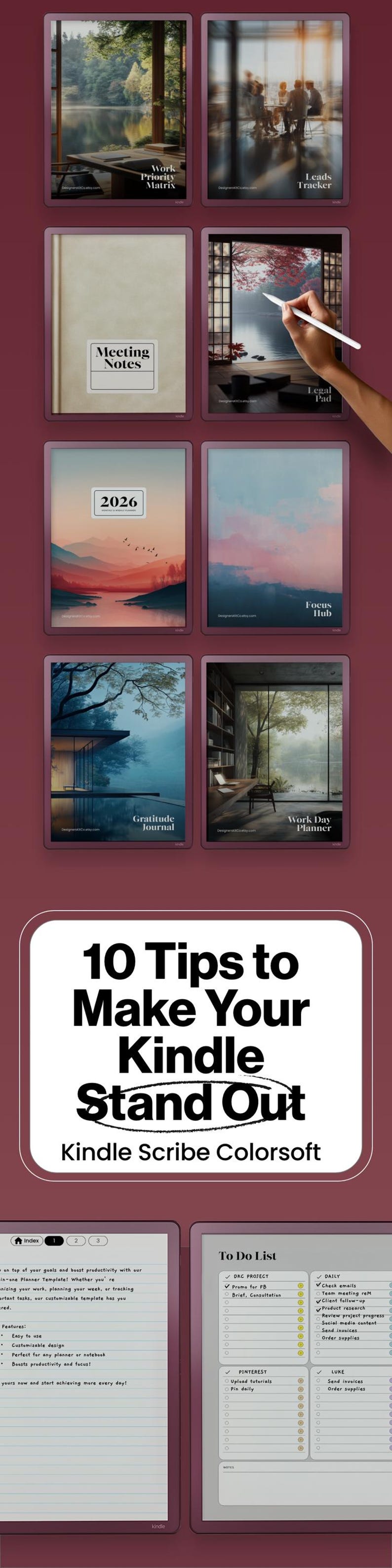 Starter Pack Kindle Scribe Colorsoft Productivity Bundle Reading ...