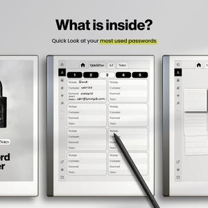 Password Tracker for Remarkable 2 Template Password Book for Remarkable ...