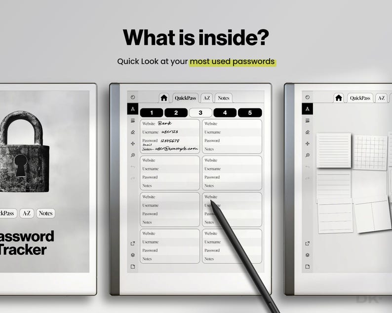 Password Tracker for Remarkable 2 Template Password Book for Remarkable ...