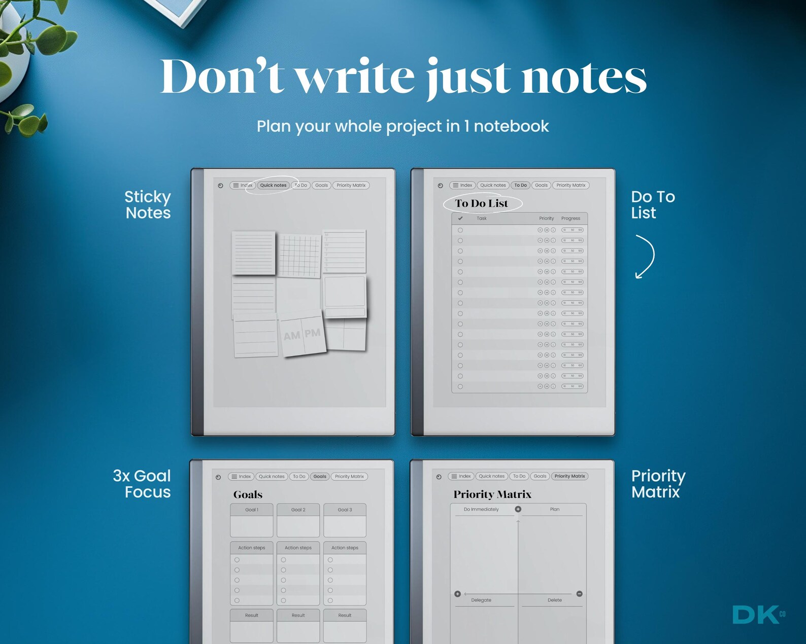 Notebook for Remarkable 2 Hyperlinked PDF Notebook Cover Eink for ...