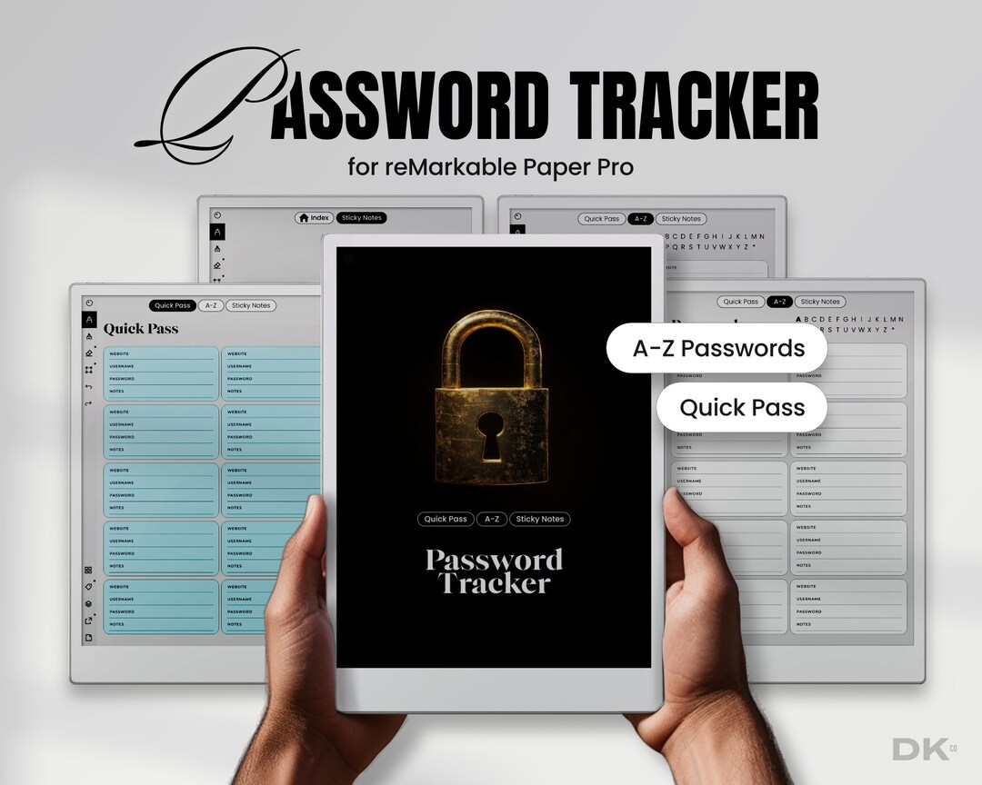 Password Tracker for Remarkable Paper Pro Template Password Notebook ...