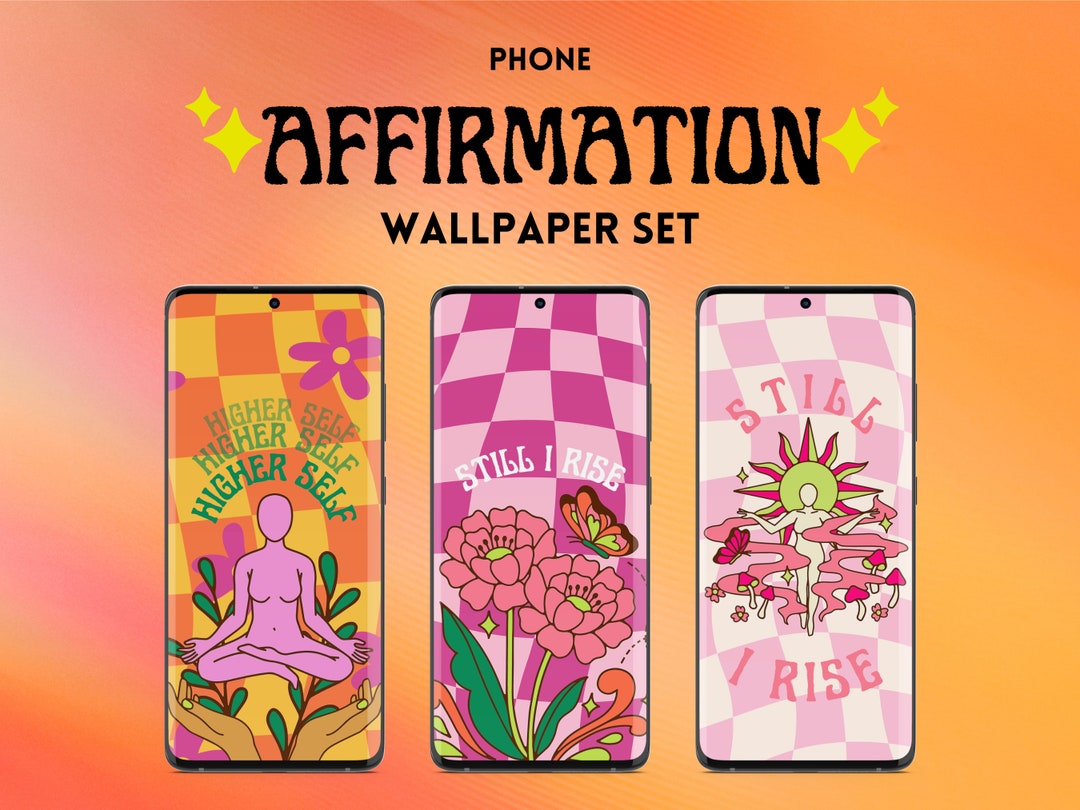 Retro Hippie Phone Wallpaper, Colourful Phone Background, Manifesting ...