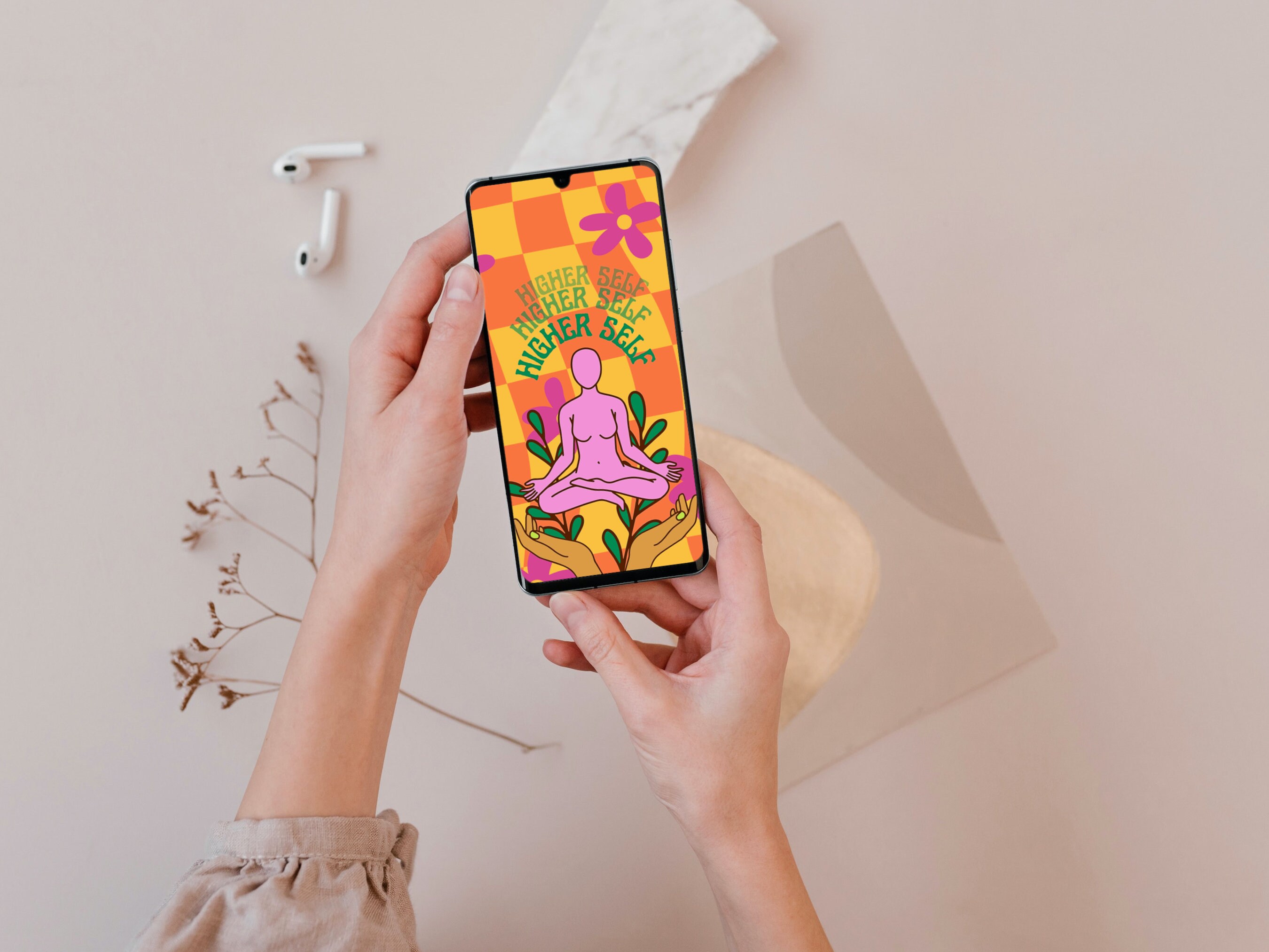 Retro Hippie Phone Wallpaper Colourful Phone Background - Etsy