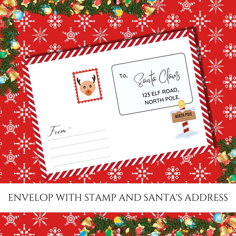 Letter to Santa PRINTABLE / Kids Letter to Santa / Santa Letter ...