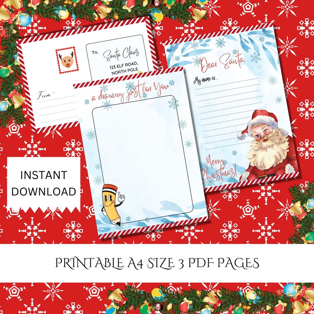 Letter to Santa PRINTABLE / Kids Letter to Santa / Santa - Etsy