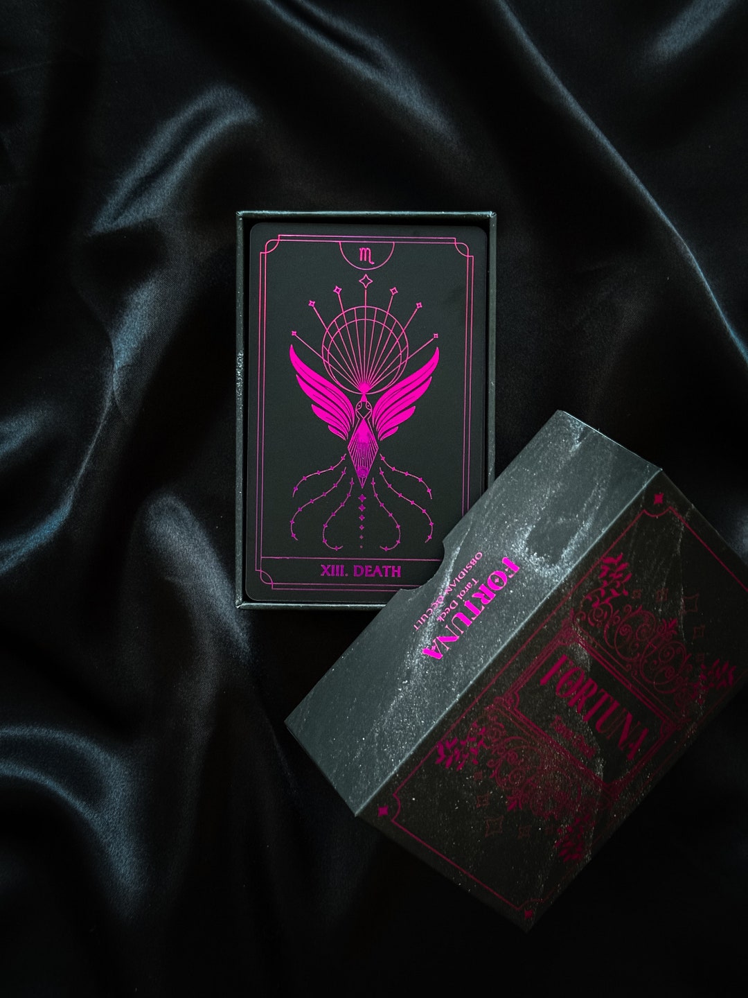 Fortuna Tarot Deck Obsidian Occult | Minimalistic Cards Pink Rainbow ...