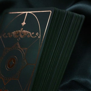 Fortuna Tarot Deck Emerald Anima | Minimalistic Cards Gold Foil 78 ...