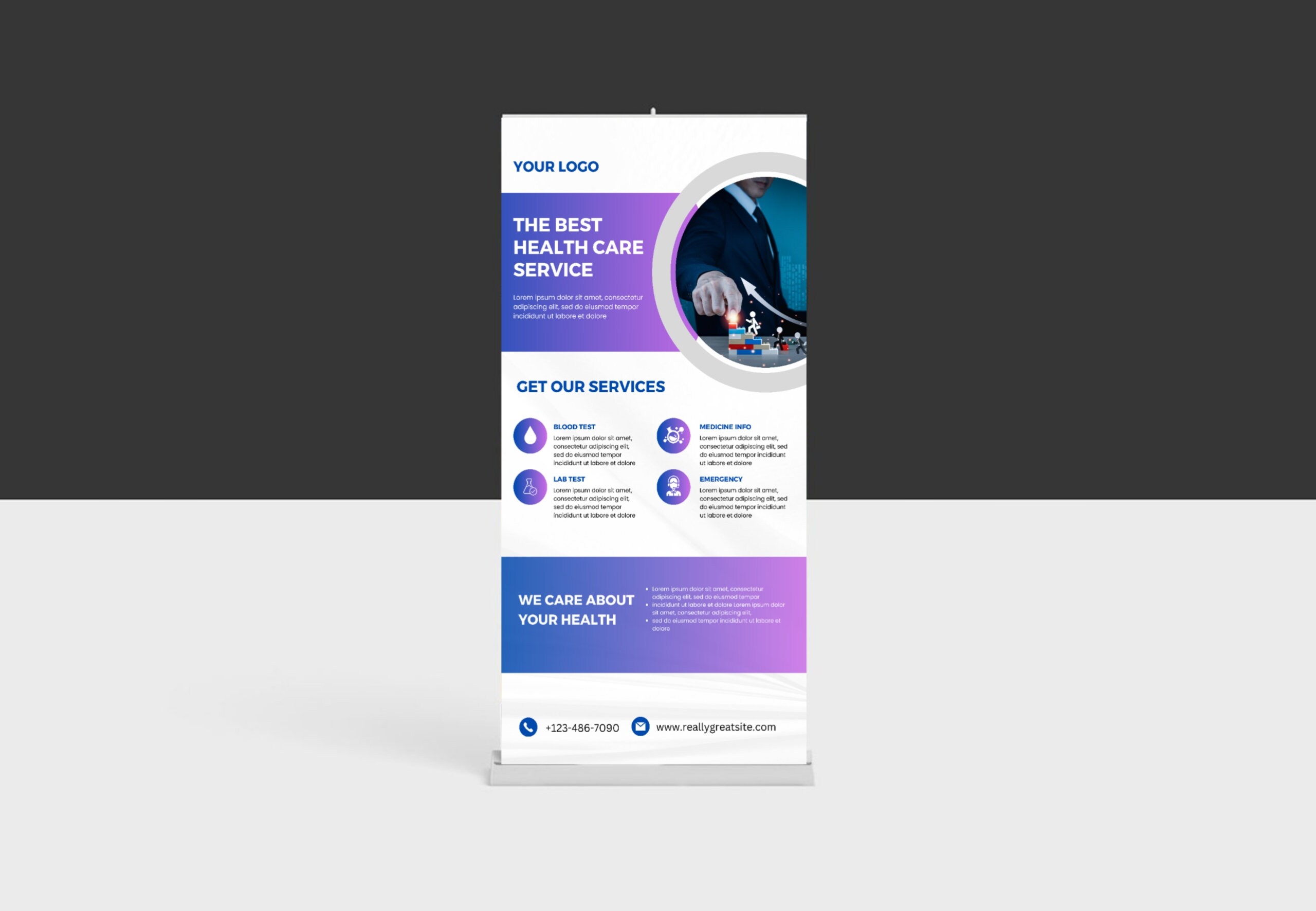 Retractable Banner Template, Company Roll up Banner, Business Rollup ...