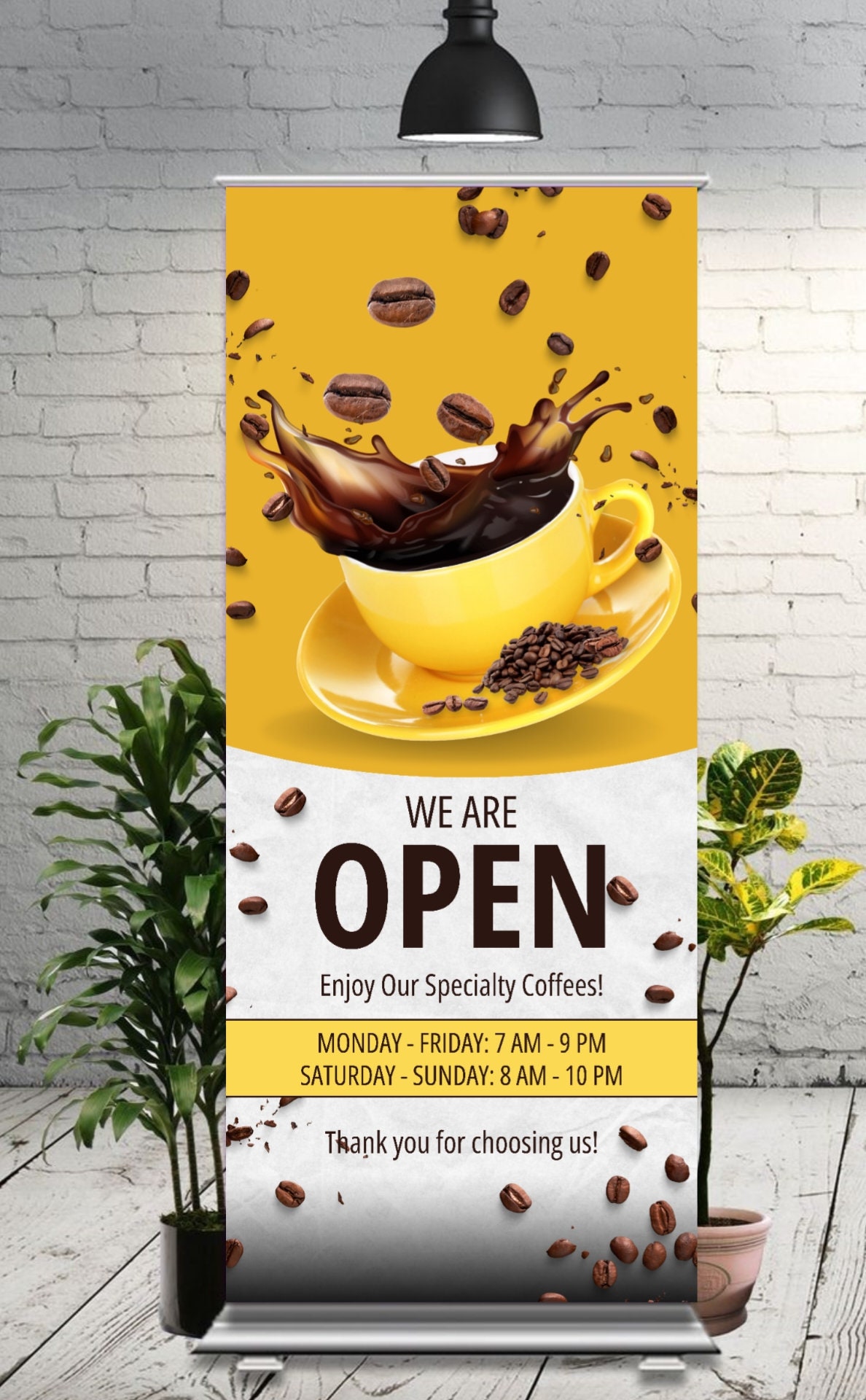 Retractable Banner Template, Coffee Roll up Banner, Retractable Banner ...