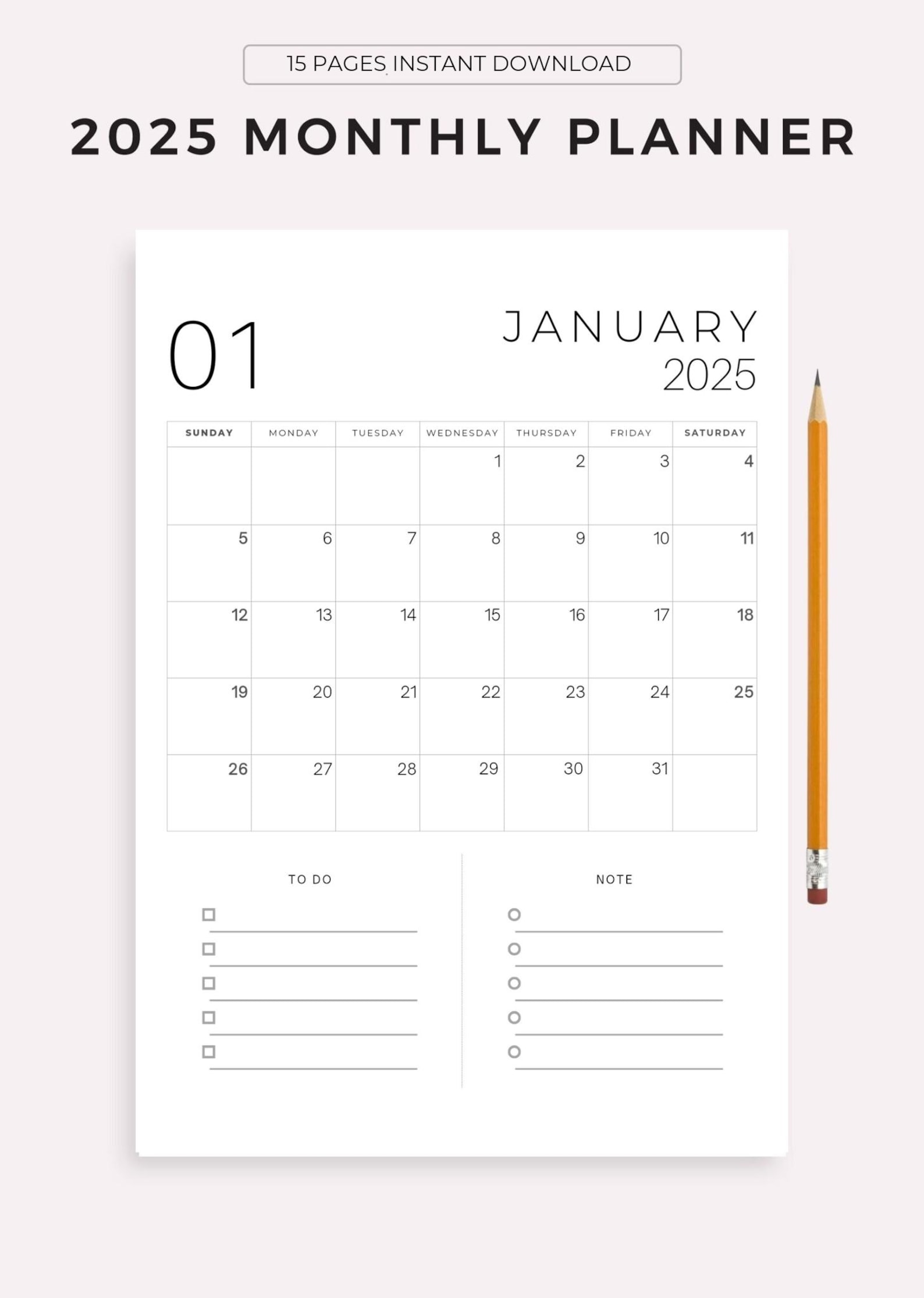 2025 Calendar Printable, Cute Kids Calendar 2025, Wall Calendar PDF ...