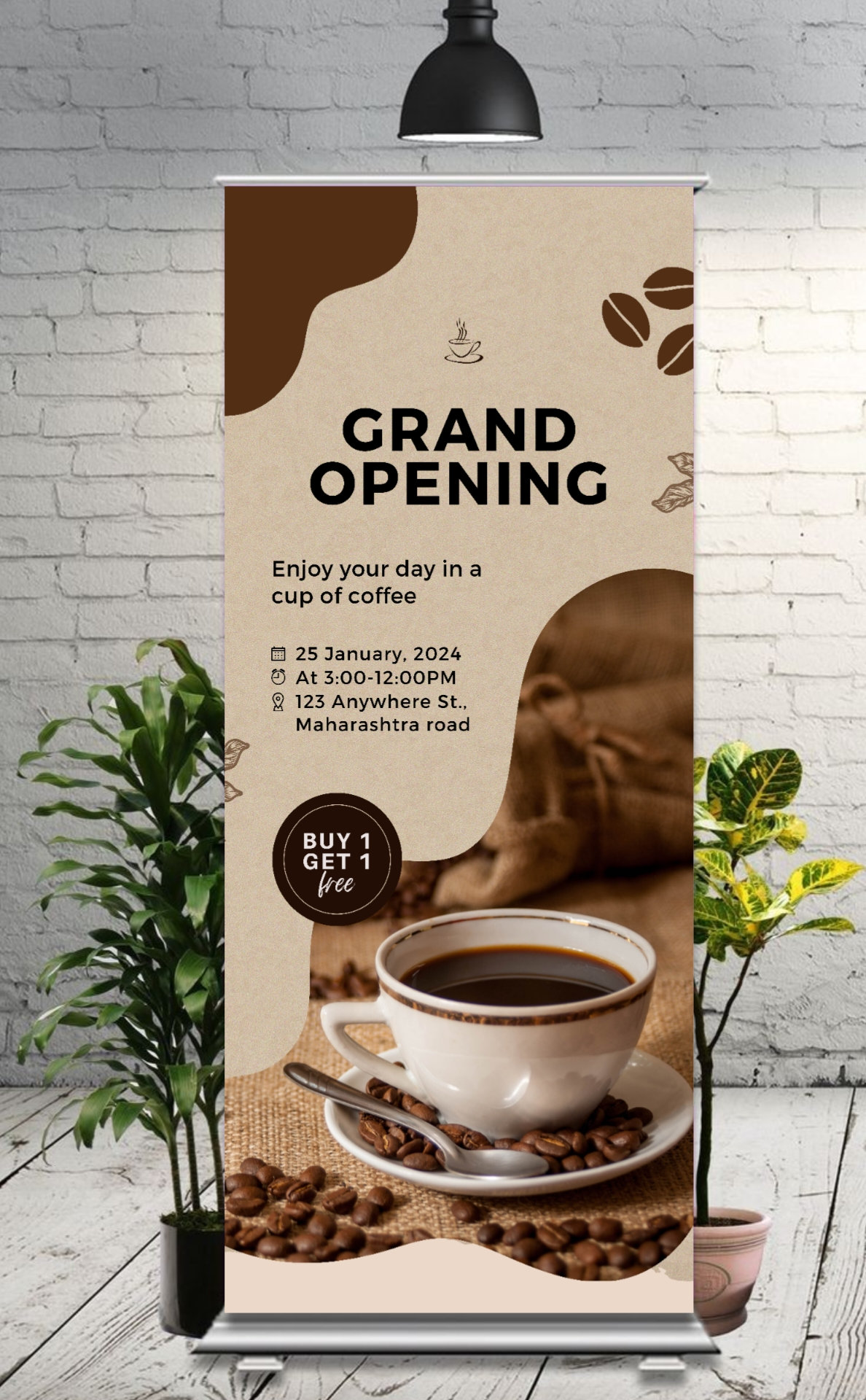 Retractable Banner Template, Coffee Roll up Banner, Retractable Banner ...