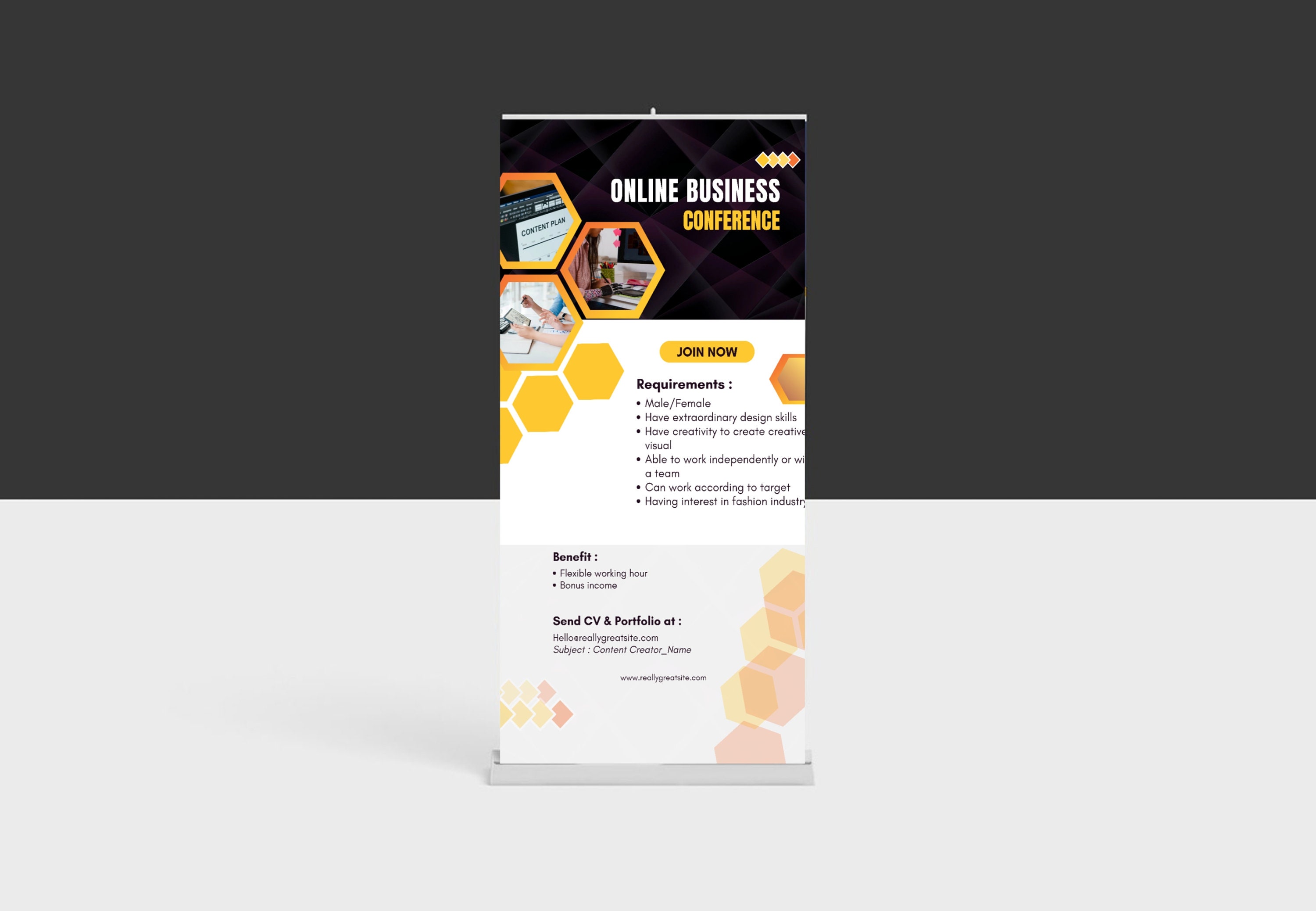 Retractable Banner Template, Company Roll up Banner, Business Rollup ...