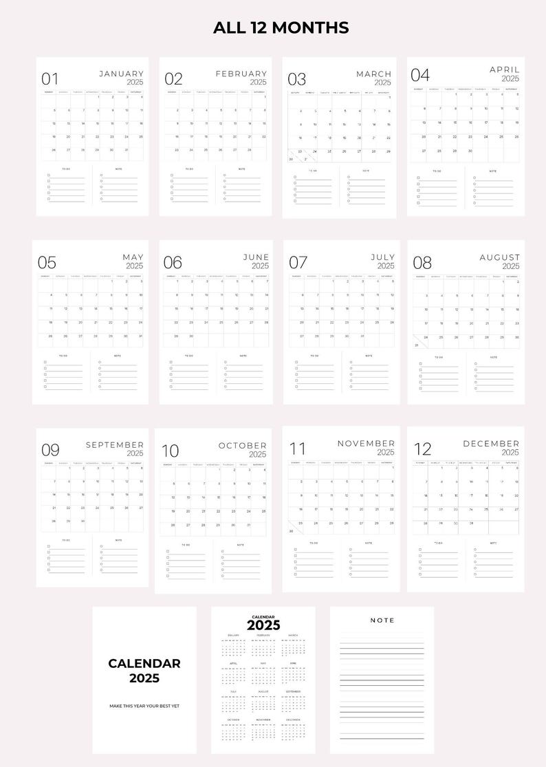2025 Calendar Printable, Cute Kids Calendar 2025, Wall Calendar PDF ...