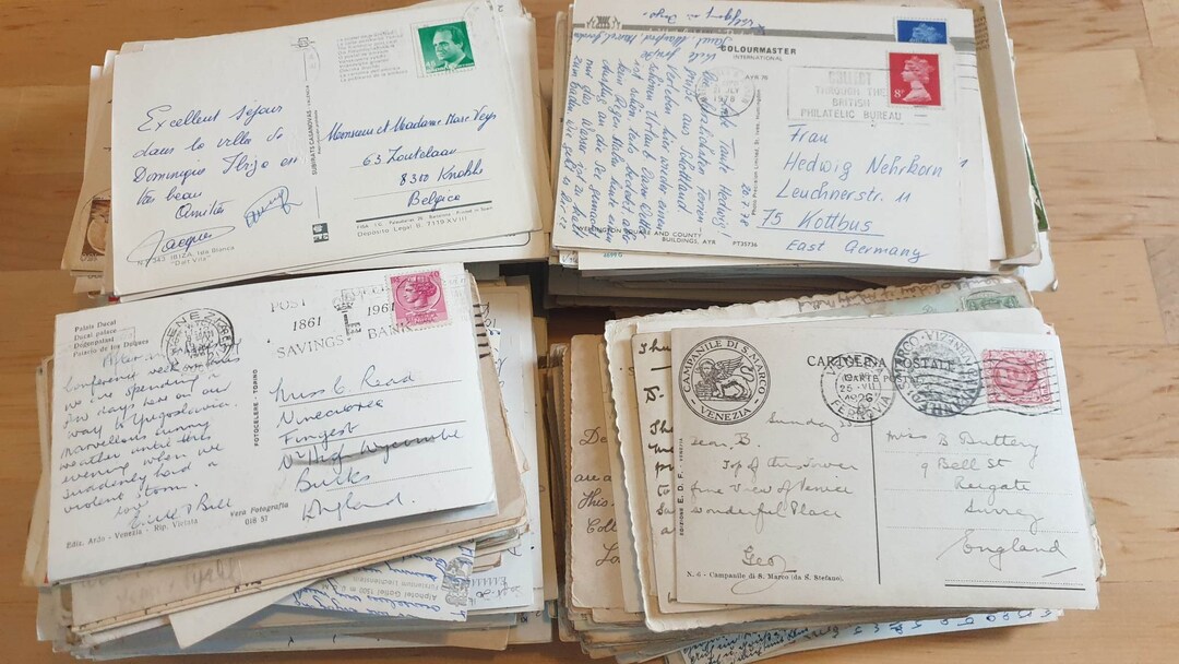 Philately Stamps Correspondence Mistery Box Postcards All Used Sent ...