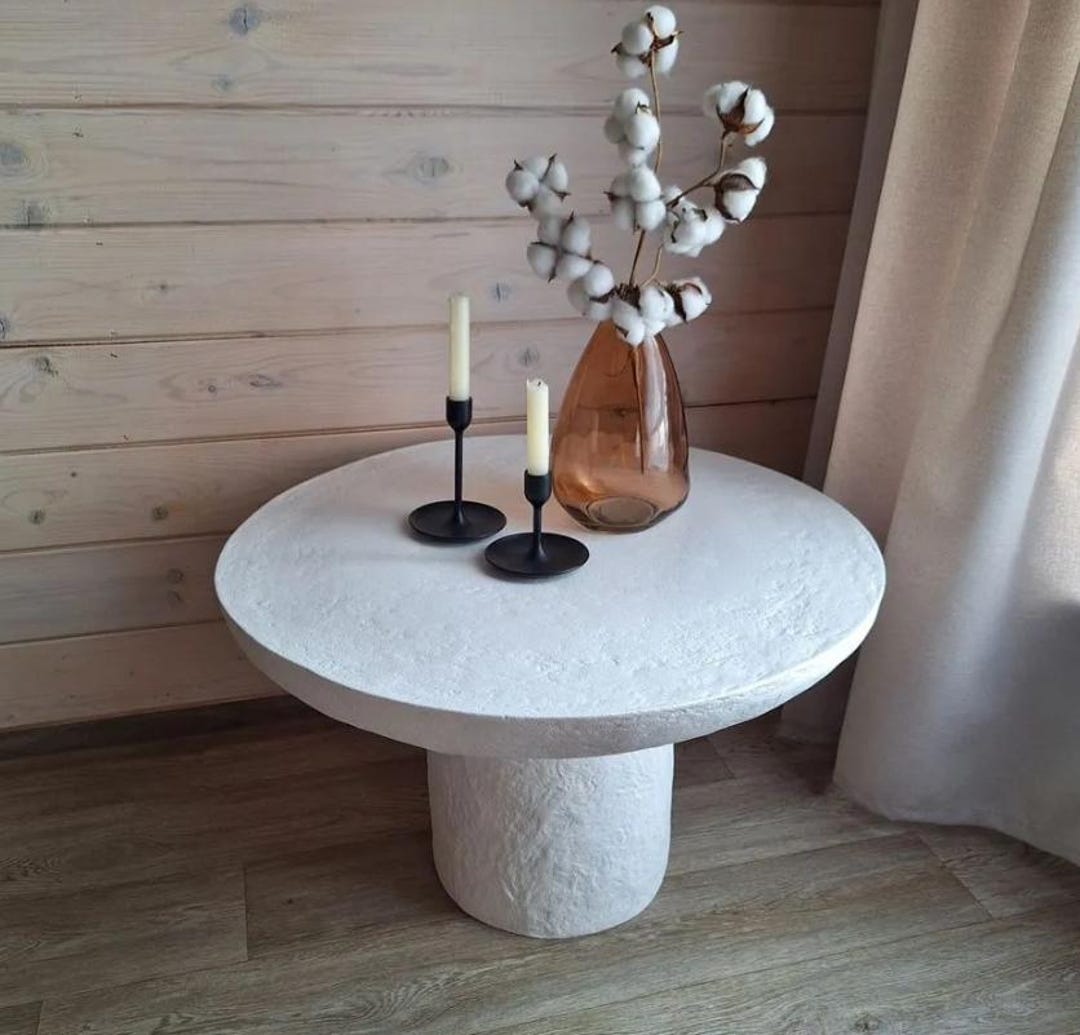 Concrete Table for Living Room or Bedroom. Concrete Table in Boho Style ...