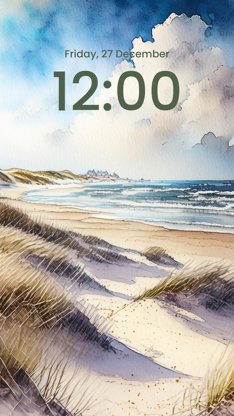 50 Printable Watercolor Postcard Poster Set of 50 Cards "at the Sea ...