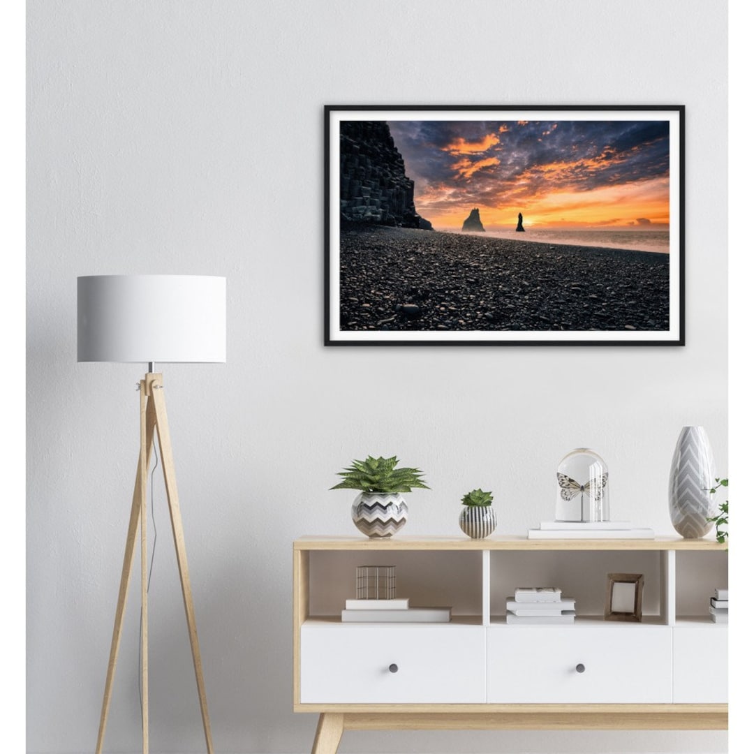 Iceland Reynisfjara Beach Premium Poster With Frame Icelandic Wall Art ...