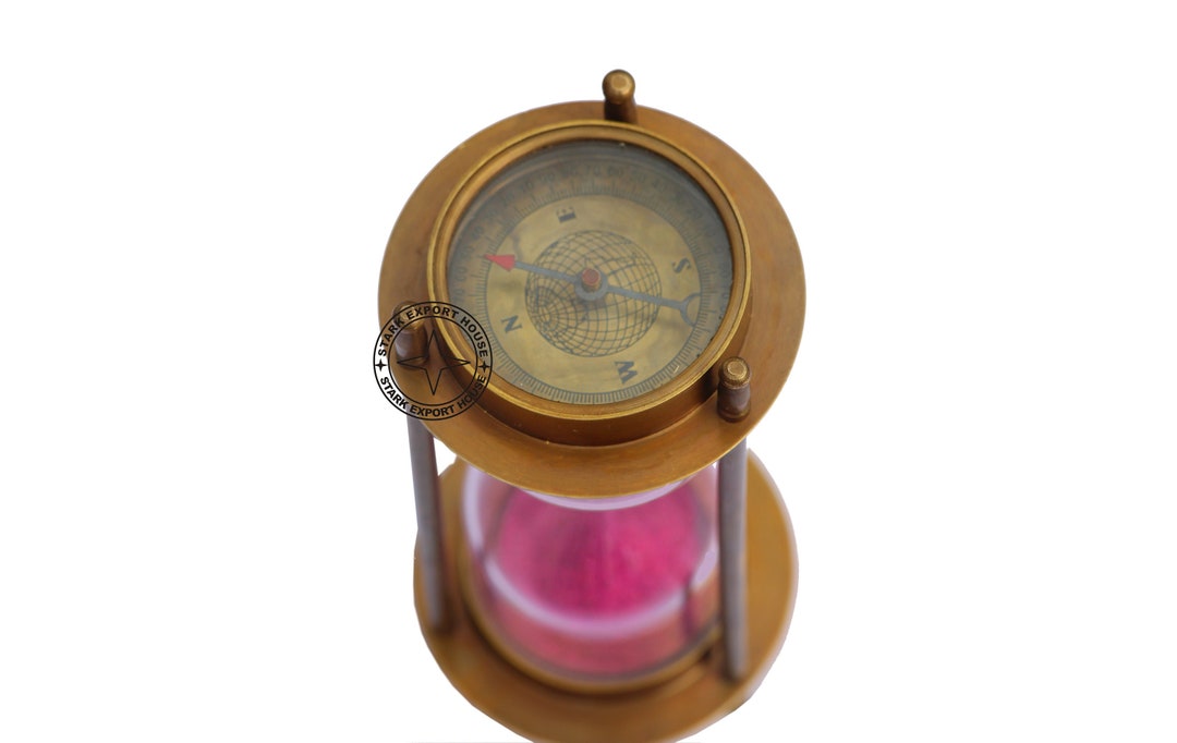 Antique Brass Sand Timer Hour Glass Sand Glass Clock 7 Inch With ...