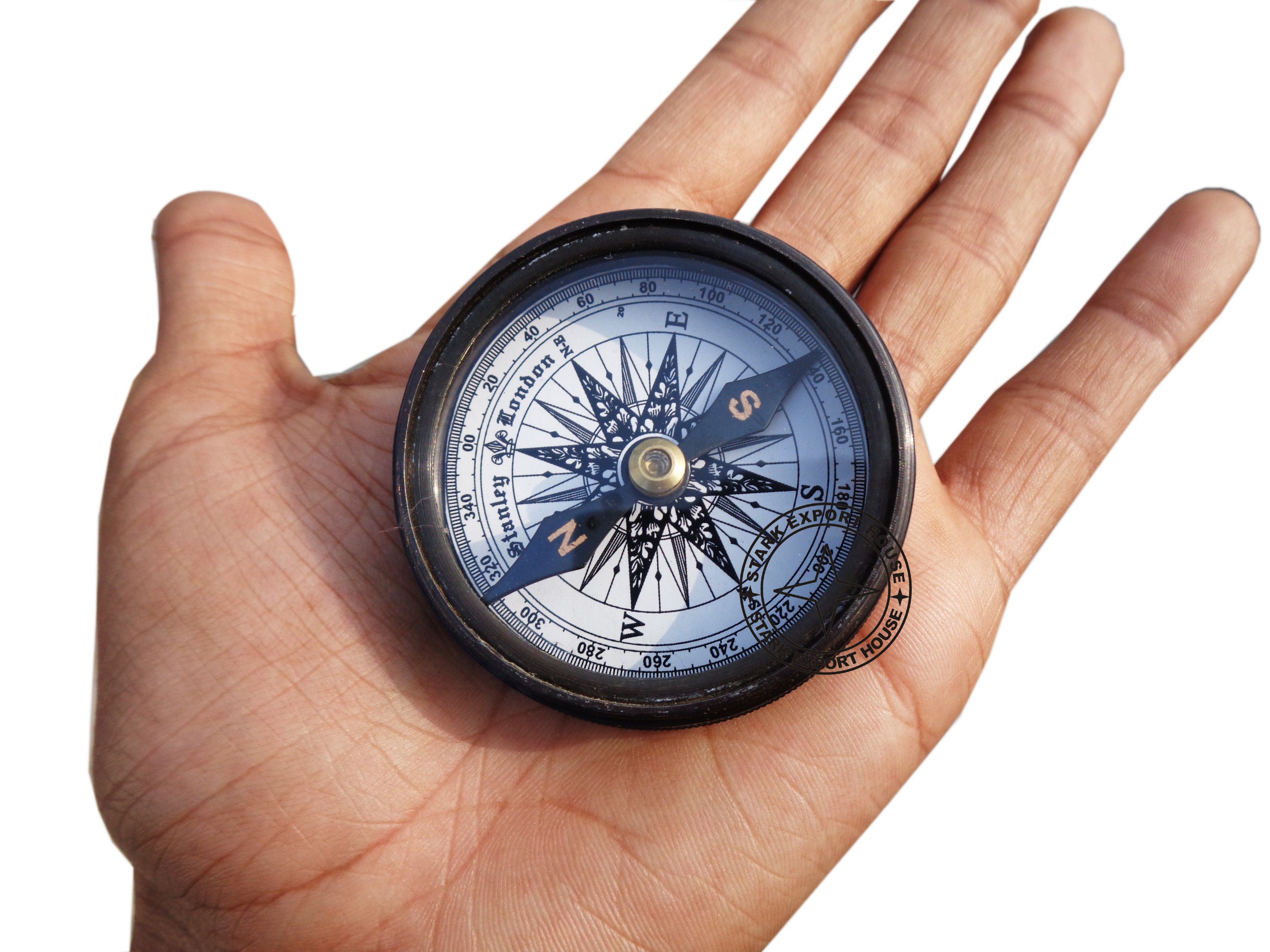 Brass Compass Pocket Sundial Compass for Navigation Outdoor Activities ...