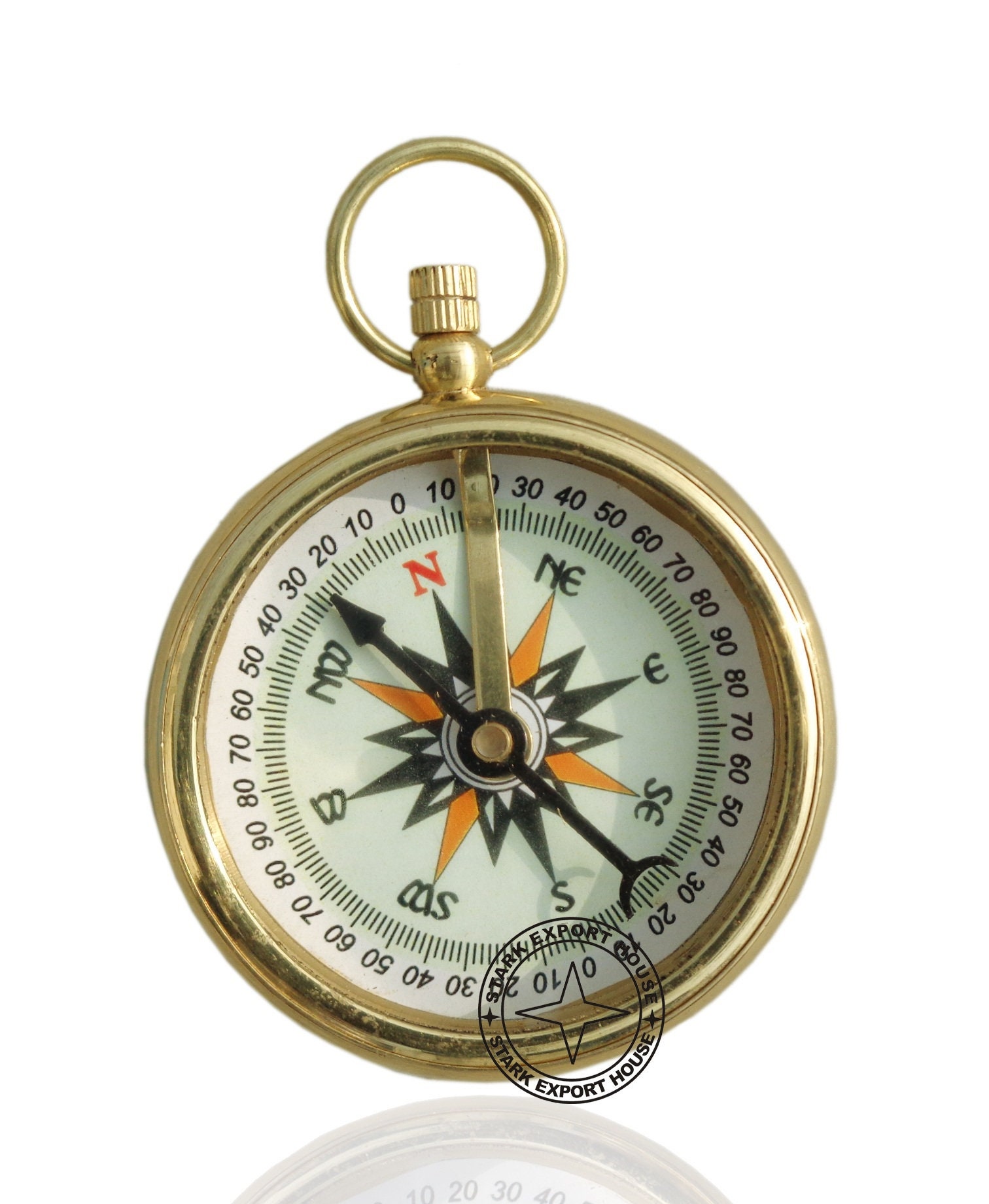 Brass Compass Pocket Sundial Compass for Navigation Outdoor Activities ...