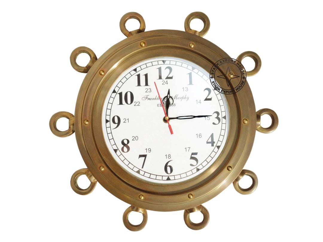 Antique Marine Ship Clock 16 Inch Nautical Navigation Marine Hanging ...