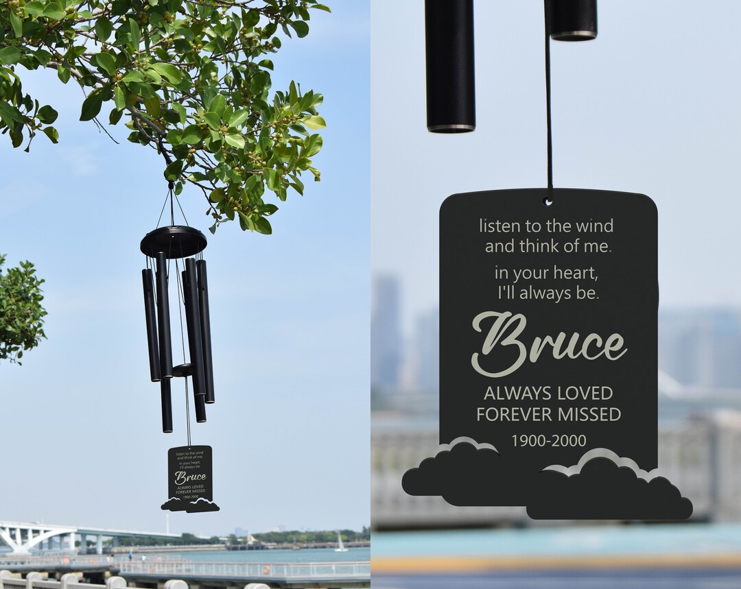 Personalized Listen to the Wind Memorial Chime | Personalized Memorial ...