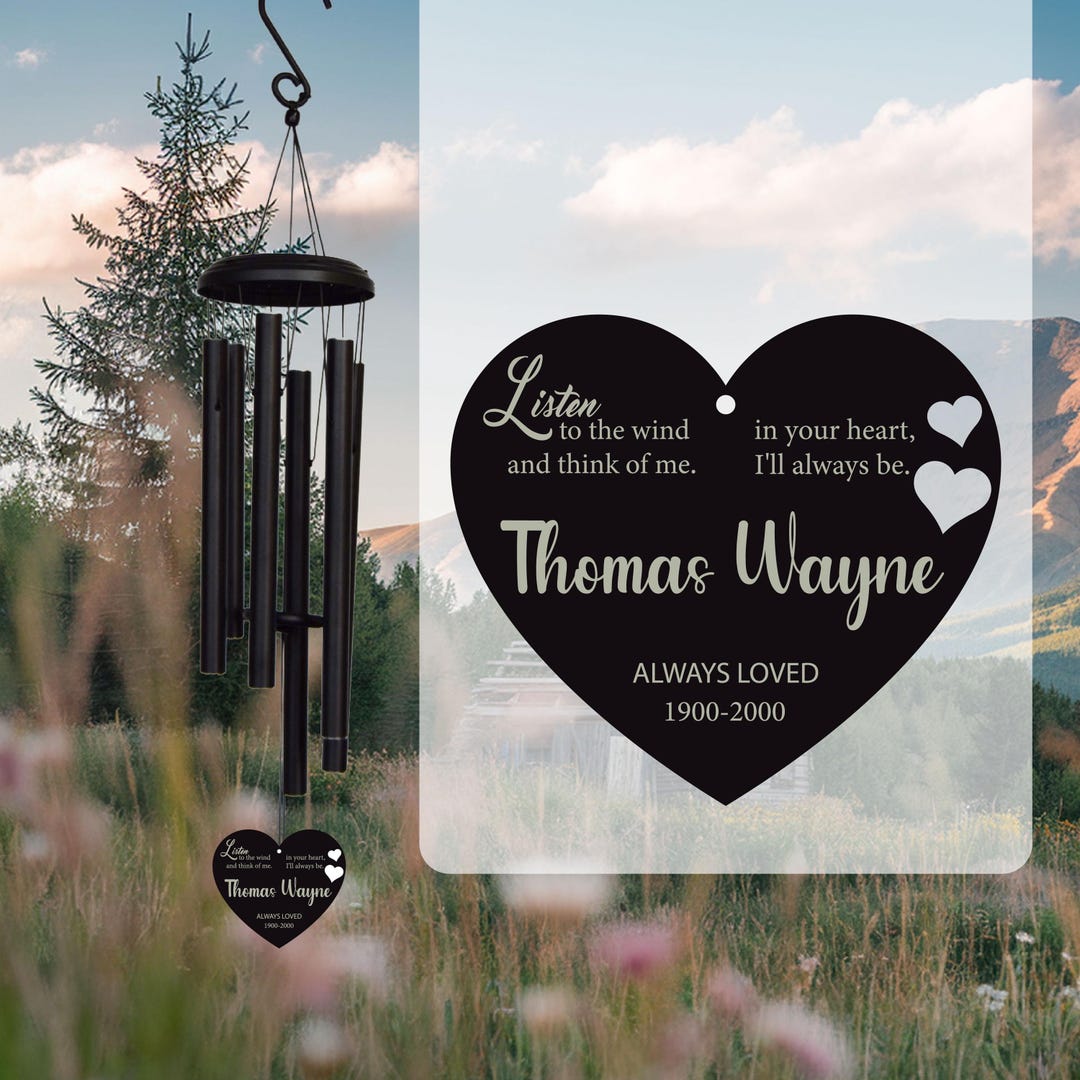 Personalized Listen to the Wind Memorial Chime | Personalized Memorial ...