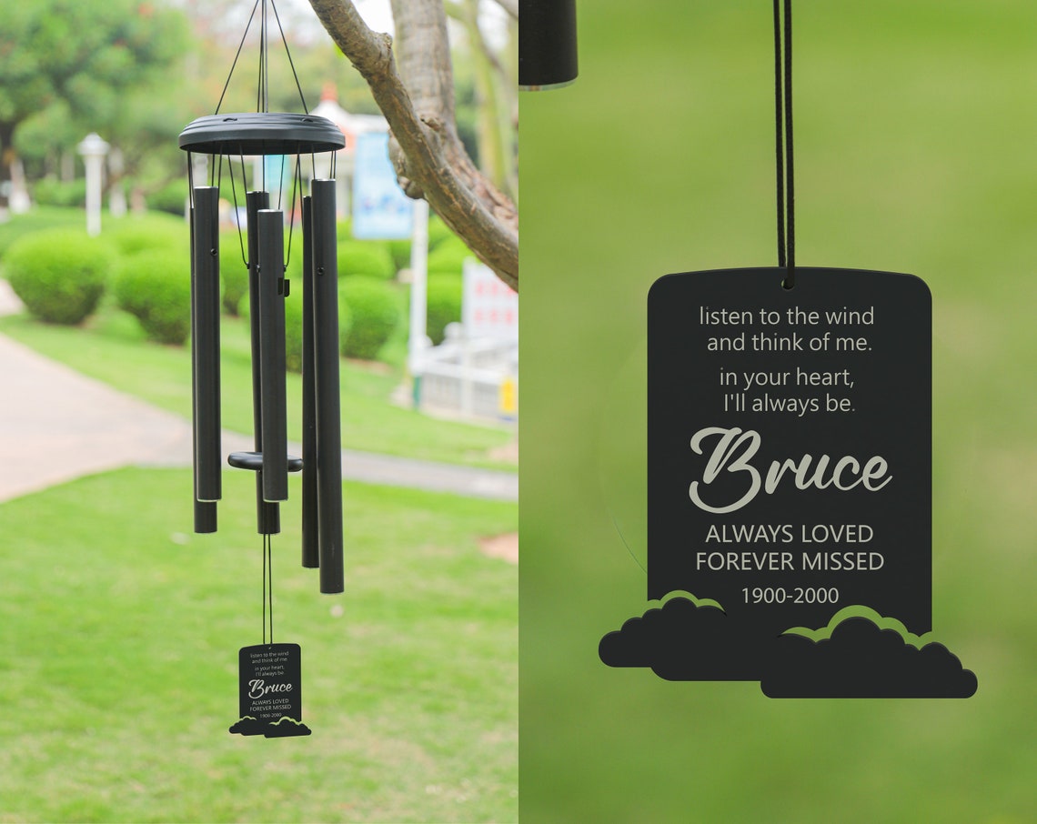 Personalized Memorial Wind Chime: Engraved Remembrance Gift - Etsy