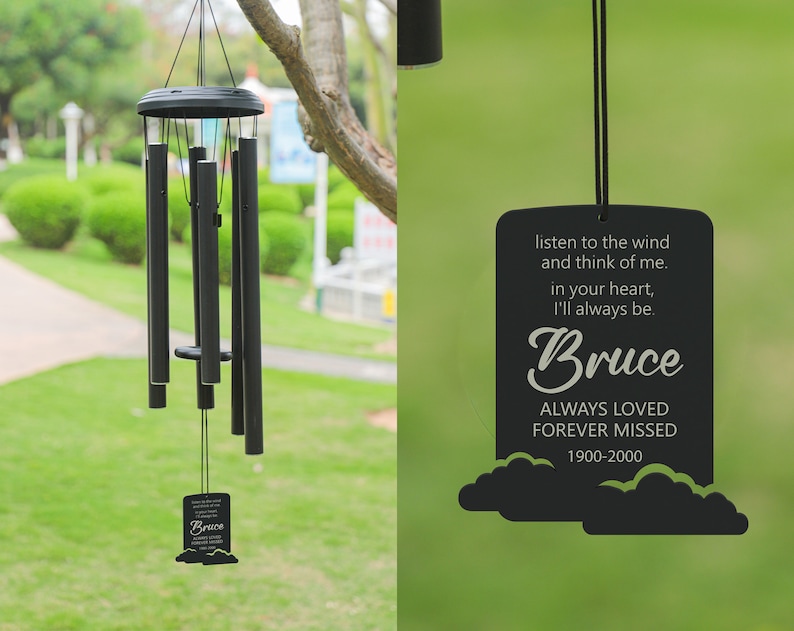 Personalized Memorial Wind Chime: Engraved Sail, Remembrance Gift - Etsy