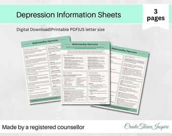 Depression Information Sheets, Therapy Handout (digital Download) - Etsy