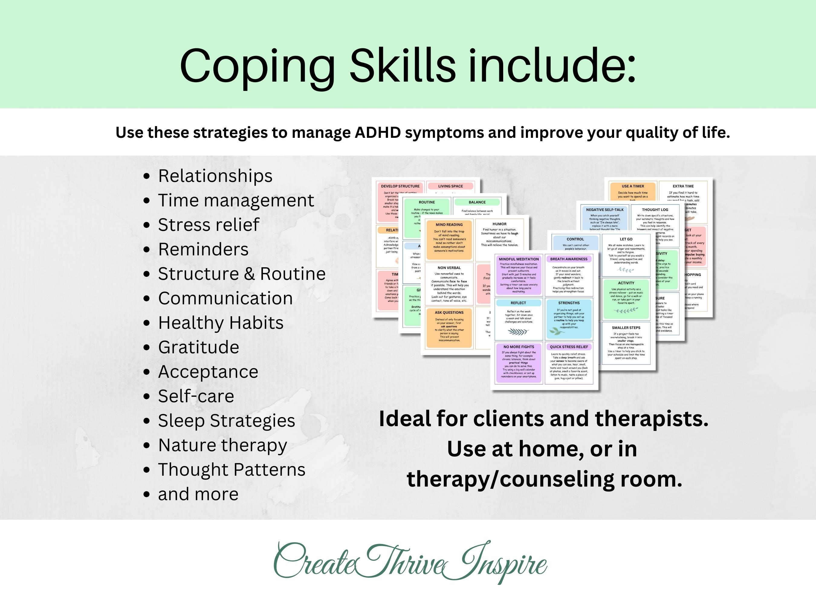 ADHD Support Adult ADHD Flash Cards ADHD Relief Therapy Tools Adhd Cue ...