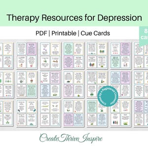 Depression Coping Skills Cards, CBT Techniques, Depression Cycle ...