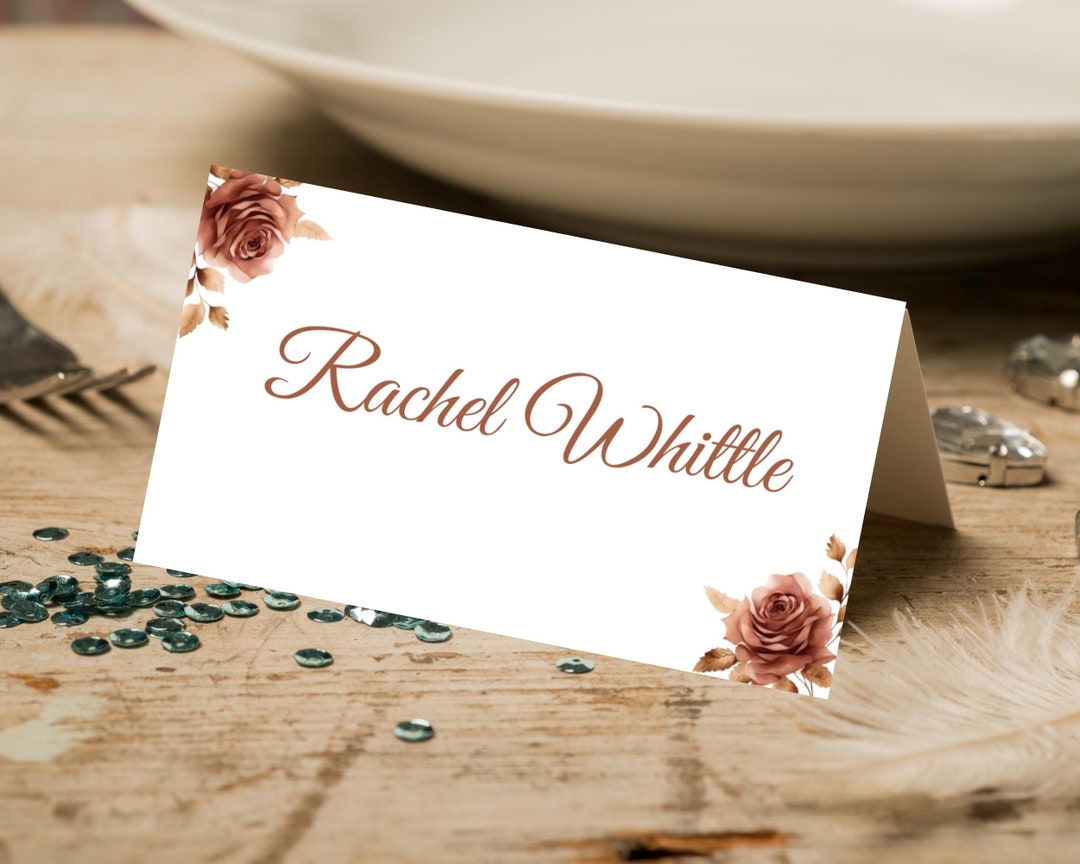 Editable Wedding Place Cards Template | Place Cards Printable ...