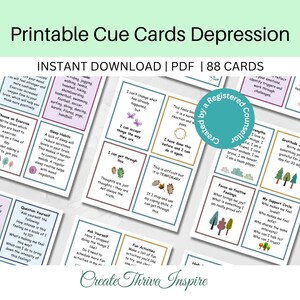 Depression Coping Skills Cards, CBT Techniques, Depression Cycle ...