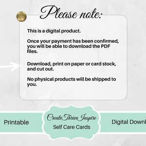 Self Care Cards Coping Skills Flashcards Self-care Gift Printable Self ...