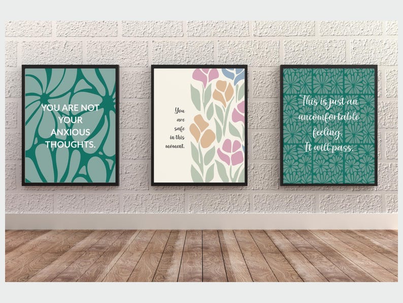 Anxiety Posters, Mental Health Wall Art Decor for Therapy Office ...