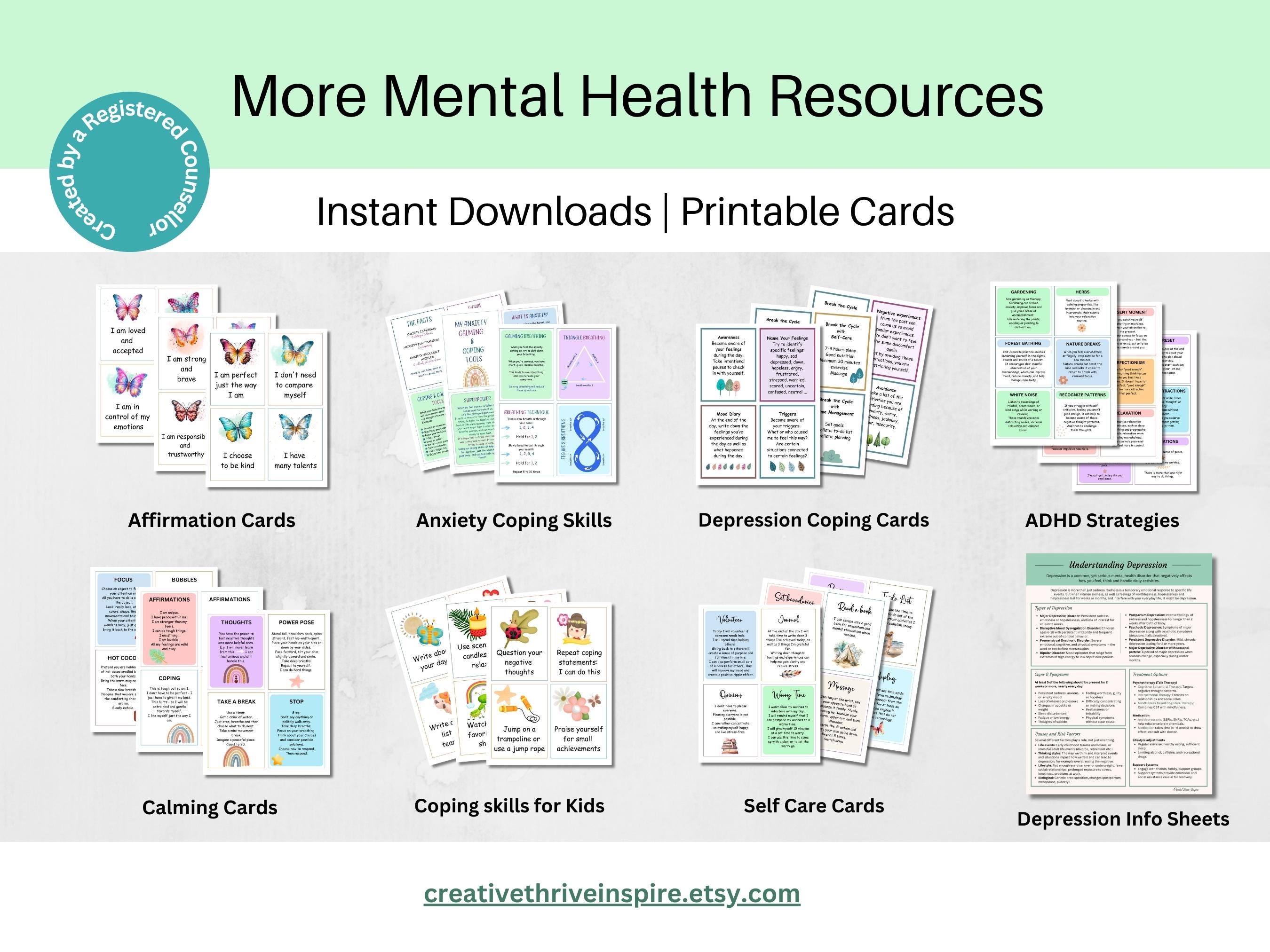 ADHD Support Adult ADHD Flash Cards ADHD Relief Therapy Tools Adhd Cue ...