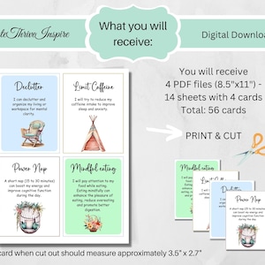 Positive Affirmations Self-care Cards Coping Skills Flashcards Self ...