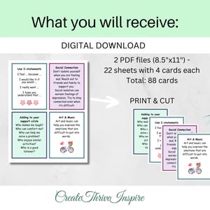 Depression Coping Skills Cards, CBT Techniques, Depression Cycle ...