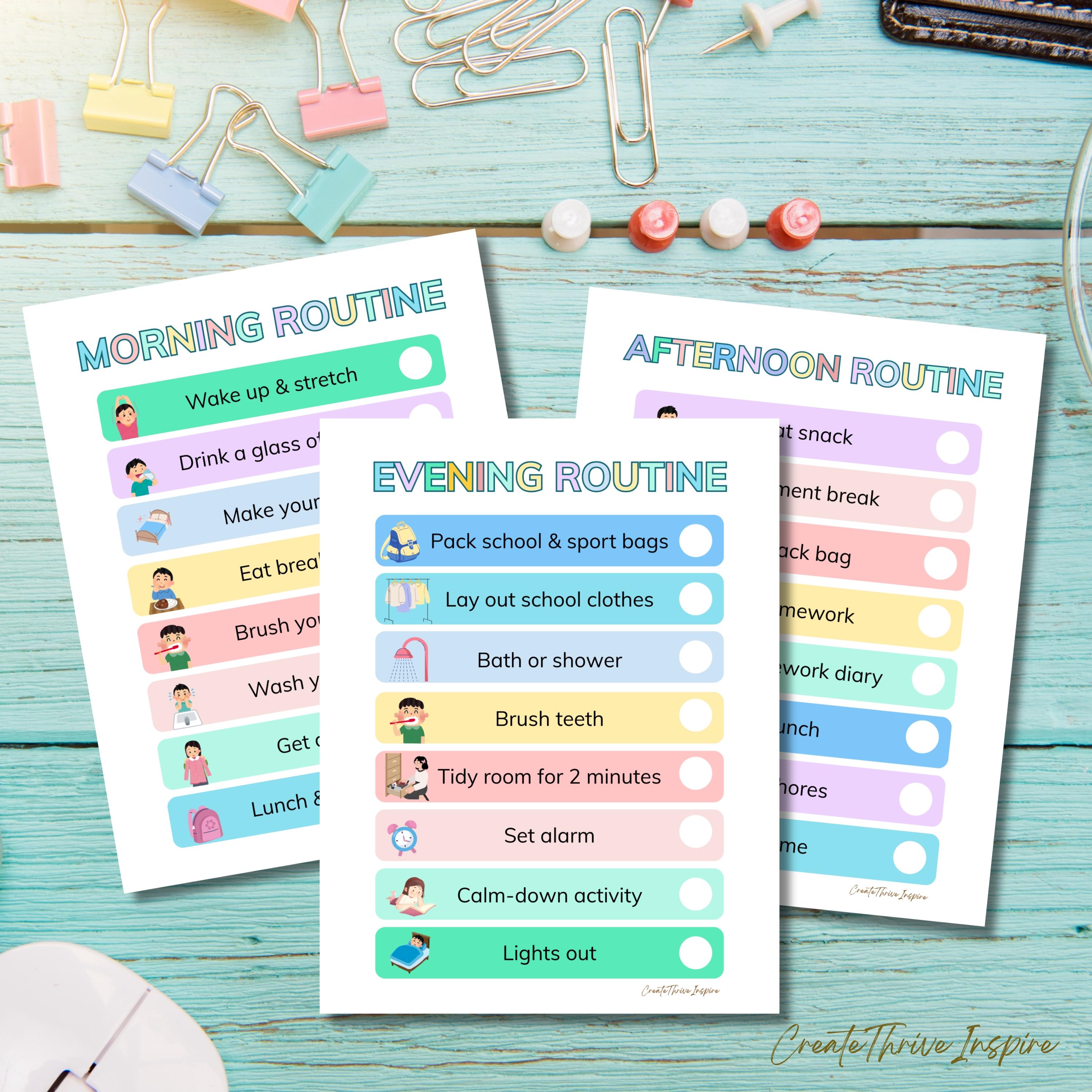 ADHD Routine Charts Editable, ADHD Daily Visual Schedule, ADHD Parent ...