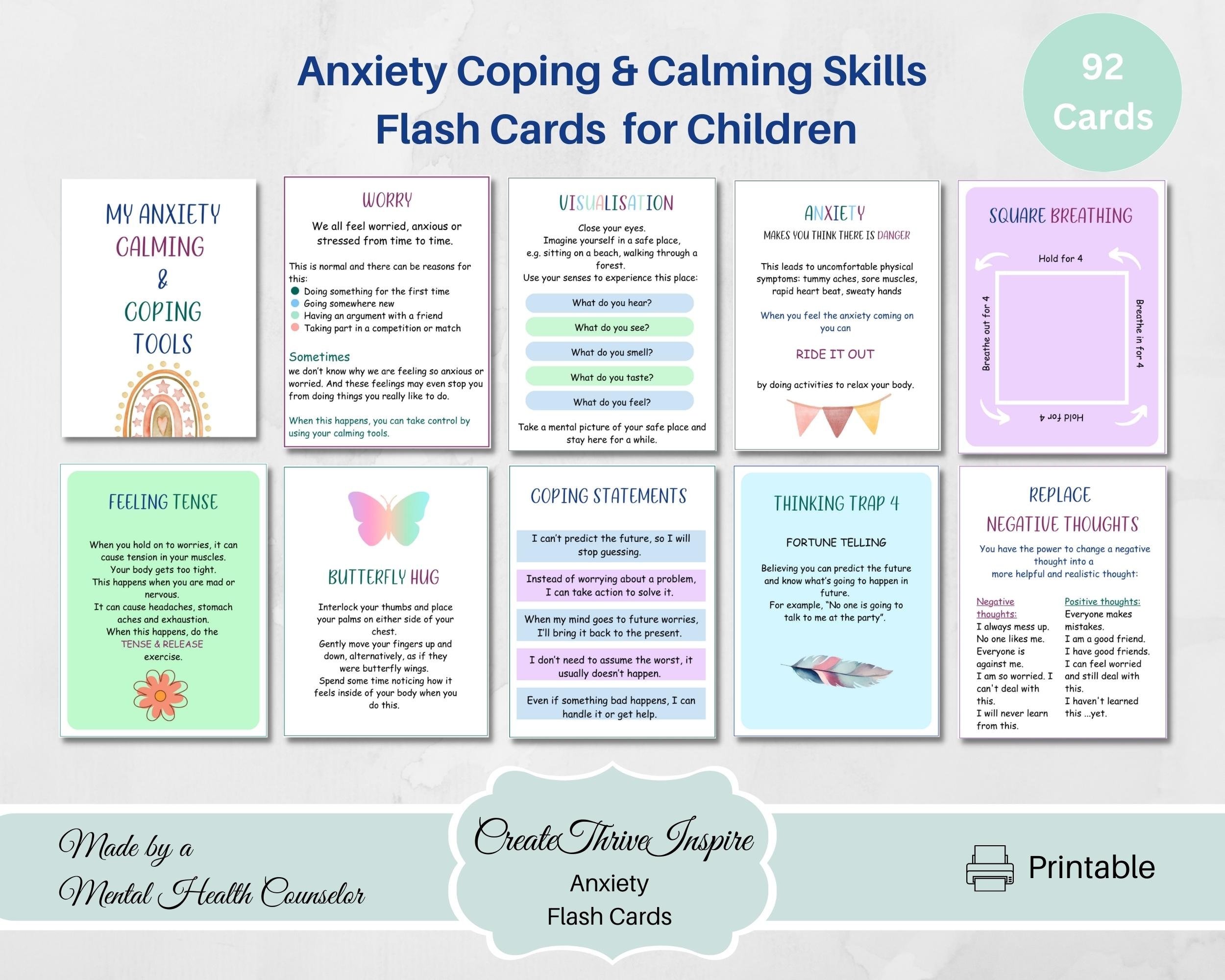 Anxiety Relief Coping Skills Cards Parent Resources Therapy Tools ...