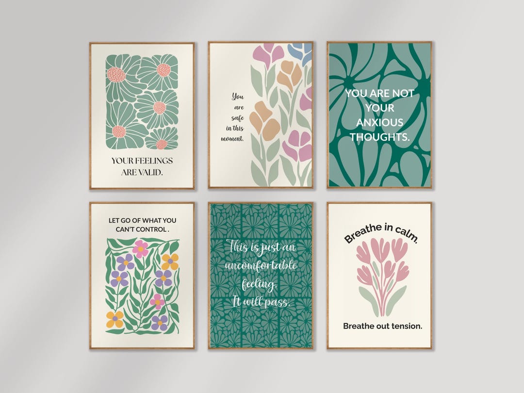 Mental Health Art Prints, Anxiety Relief Posters (digital Download) - Etsy