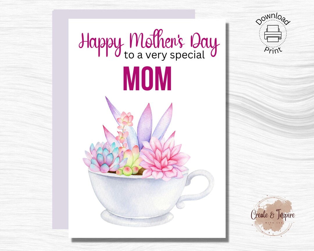 Mother's Day Card for Mom Printable Card for Mama Mothers Day Card With ...