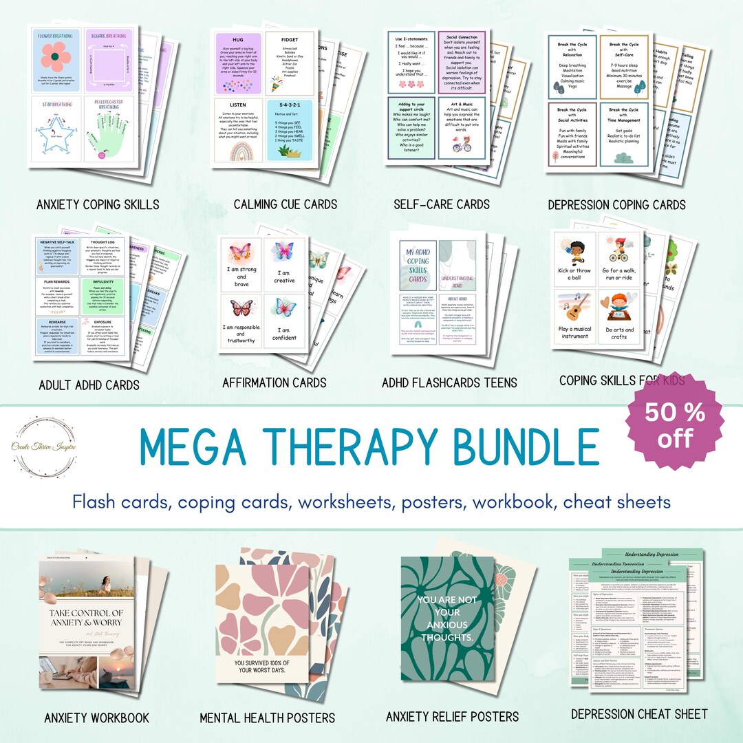 Therapy Bundle Counselling Resources, Therapist Tools, Mental Health ...