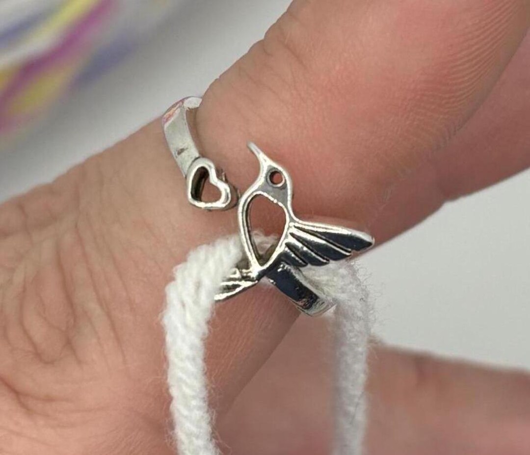 Adjustable Yarn Crochet Tension Ring With Engraving - Bird Knitting or ...