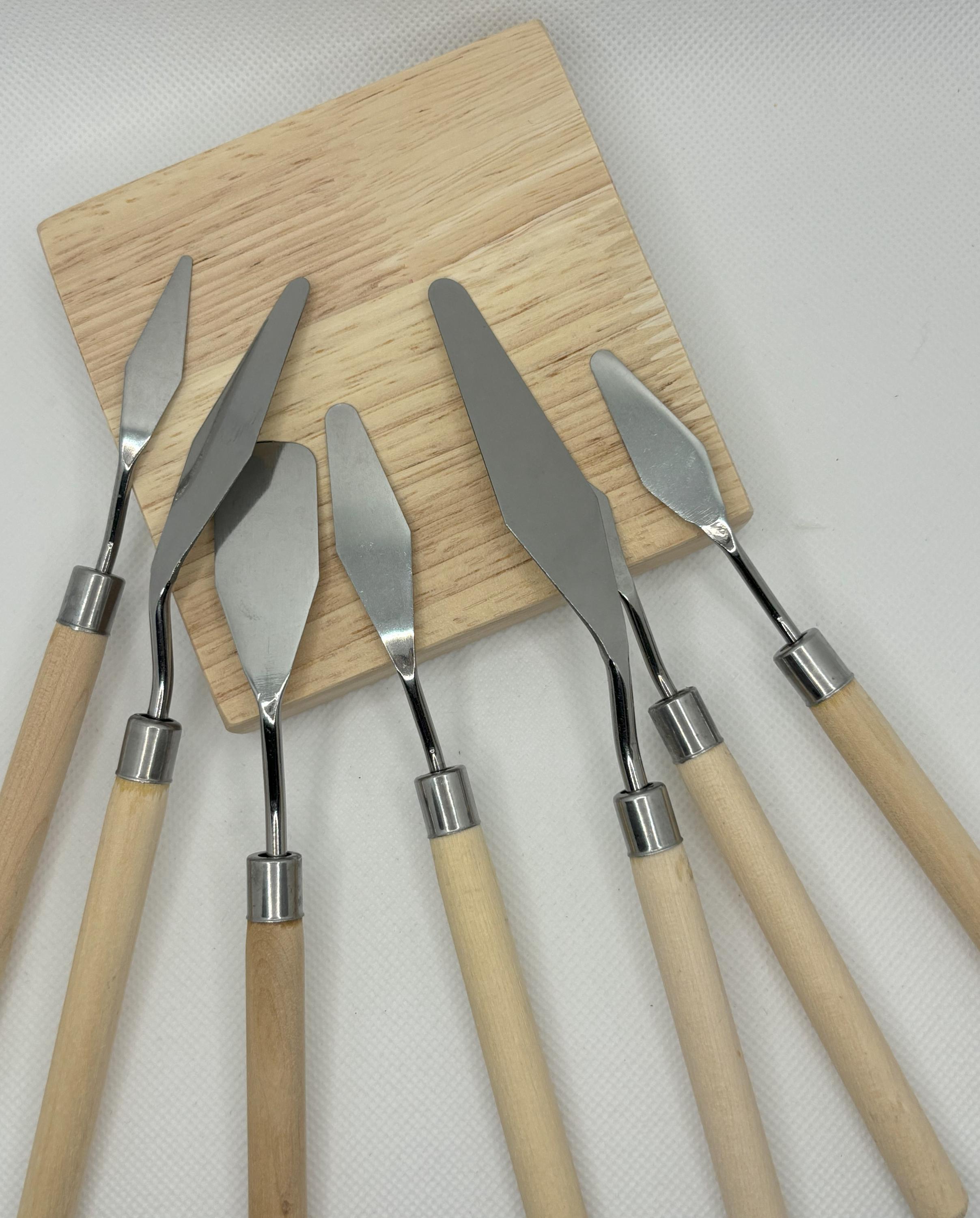 7pc Stainless Steel Art Palette Knife Set, Artist Crafts Spatula ...