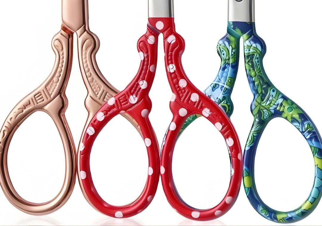 Polka Dot Embroidery Scissors, Stainless Steel Sewing Scissors, Craft ...