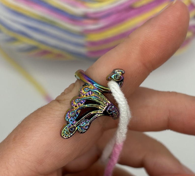Adjustable Yarn Crochet Tension Ring - Peacock Knitting/crochet Loop ...