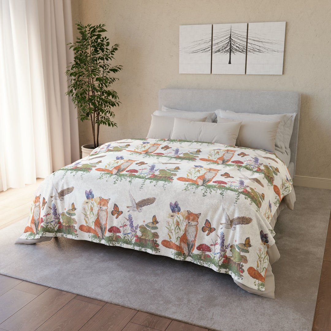 Soft Vintage Forestcore Minky Blanket: Cottagecore Owl Birthday Gift ...