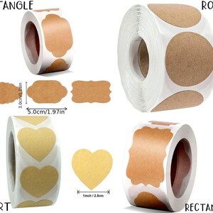 Shaped Craft Sticker Labels for Crafting Supplies, Wedding Decor ...